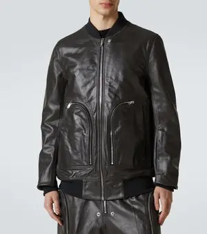 Rick Owens Bauhaus Flight Leather Bomber Jacket