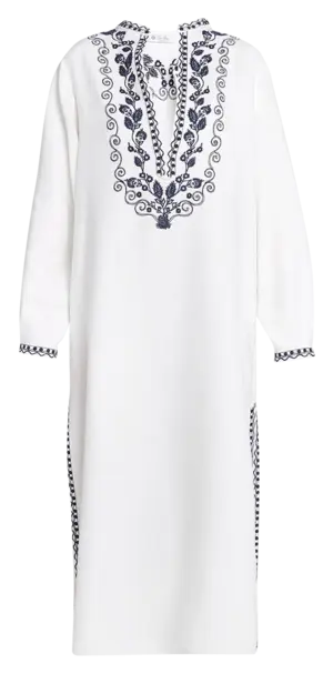 Loro Piana Abito Faye Embroidered Dress - White