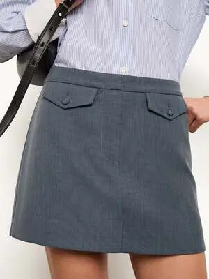 Proenza Schouler White Label A-line Mini Skirt - Denim