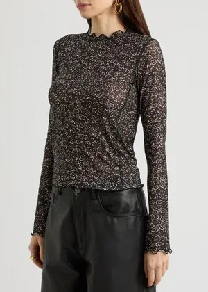 KNWLS Halcyon Printed Stretch-jersey Top - Black