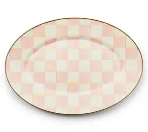 MACKENZIE-CHILDS Rosy Check Small Oval Platter - One-color