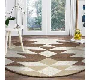 OX BAY TRADING CO. Ox Bay Southwest Hand-tufted Wool Indoor Rug, 6 Round - One-color