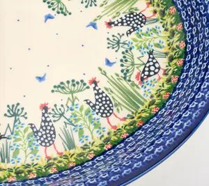 LIDIA'S POLISH POTTERY Hand Painted Divided Oval Platter