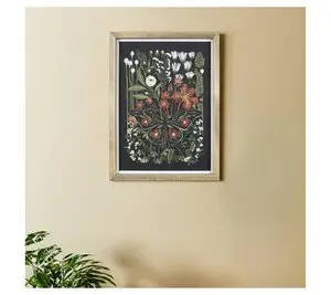 YOUNG'S INC. Young's Framed Canvas W/ Butterfly And Floral D Esign Wall Art - One-color