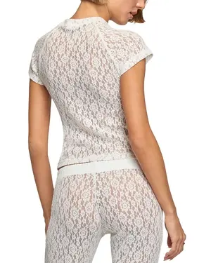 EB DENIM Lace Baby Tee - Off White Lace