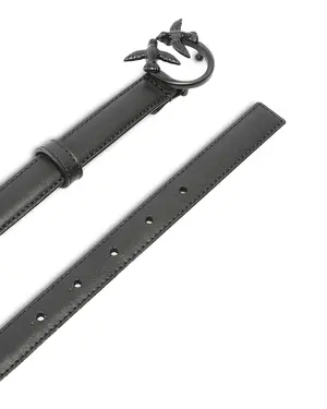 Pinko Love Berry Leather Belt - Limo Black