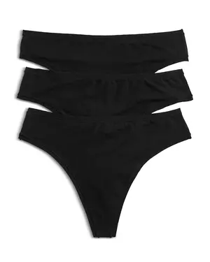 Natori Bliss Bare Thongs, Pack Of 3 - Black