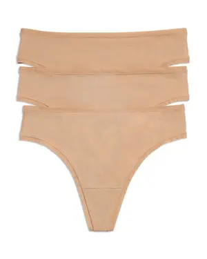 Natori Bliss Bare Thongs, Pack Of 3 - Cafe