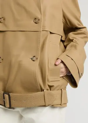 TOTEME Belted Double-breasted Leather Trench Coat