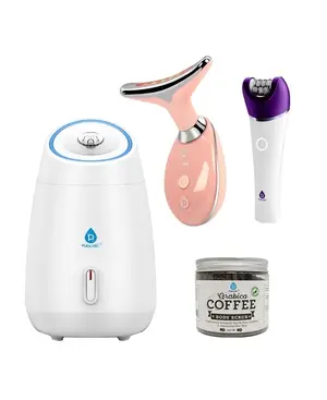 PURSONIC Radiant Glow Beauty & Self-care Bundle – Facial Steamer - White