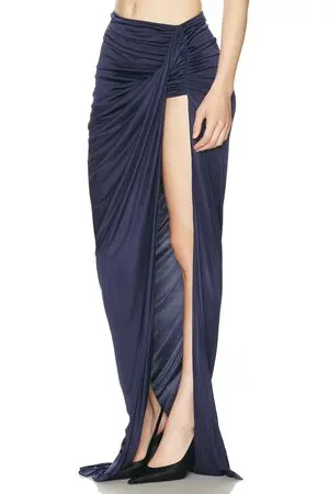 Atlein Draped Asymmetric Skirt - Abysse