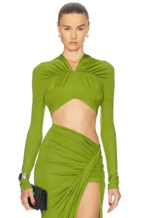 Atlein V-neck Cropped Top