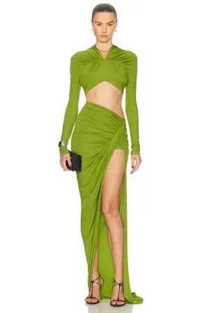 Atlein V-neck Cropped Top