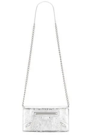 Balenciaga Le City Wallet Bag In Metallic - Silver