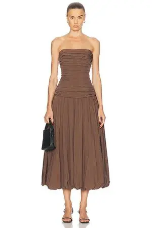 NICHOLAS Strapless Midi Dress