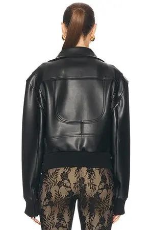 Norma Kamali Faux Leather Moto Jacket