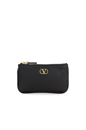 Valentino Garavani V Logo Signature Coin Purse - Nero