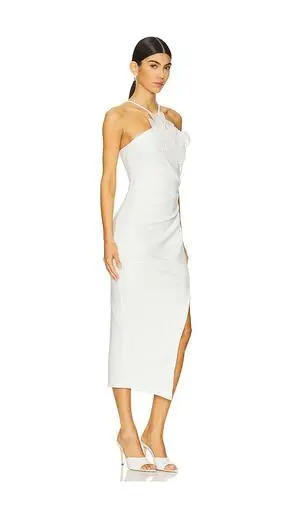 simple white midi dress Bodycon Collection White Pearl Bandage Midi Dress for Women, Size L main image 0
