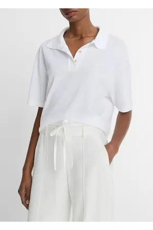Vince Cotton Polo Shirt - White