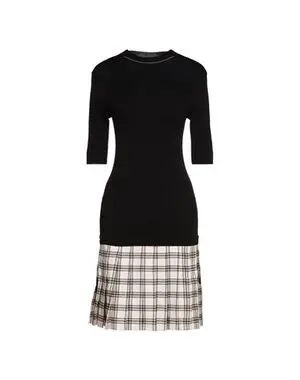 Maje Mini Dress With Tartan Pattern - Black