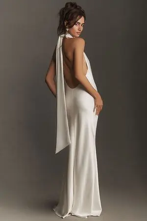 SAU LEE High-neck Maxi Dress - Ivory