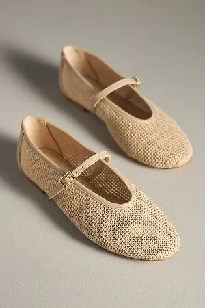 SILENT D Heavens Mary Jane Flats - Beige