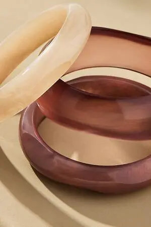 Anthropologie Round Bangle Bracelets Set Of 3