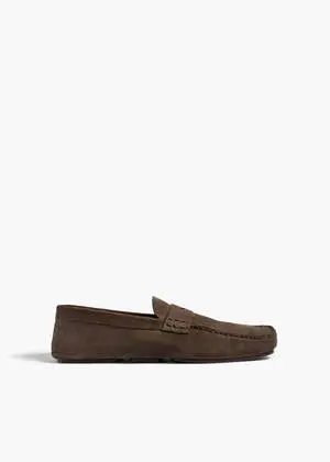 Khaite Billy Loafer In Pebbled Leather Sable