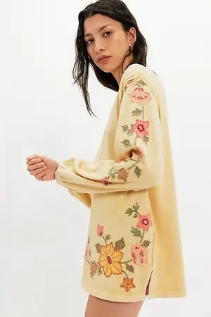 Free People Violet Vines Long Sleeve - Yellow Combo