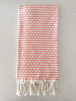Anaya Beach Wave Turkish Cotton Beach Towel - Orange