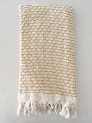 Anaya Beach Wave Turkish Cotton Beach Towel - Yellow