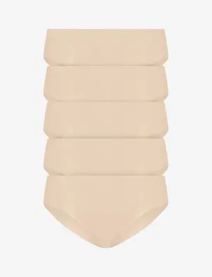 Commando Five-pack Microfiber Bikini Bottoms - Beige