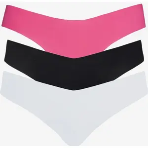 Commando Classic Solid Thong 3-pack Commando Pink/white/black