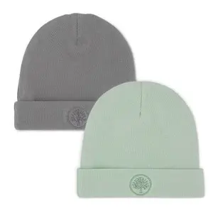 PARKER BABY CO. Baby Beanie 2-pack - Sage/pewter