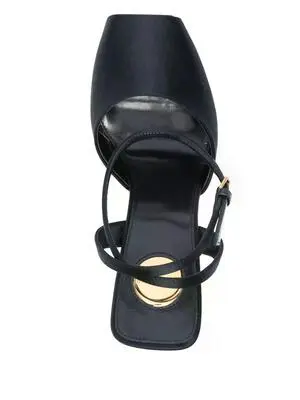 Saint Laurent 115mm La Scandale Wedge Sandals - Blue