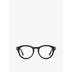 TOM FORD Round-frame Acetate Optical Glasses - Black