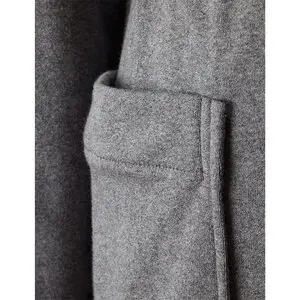 BOSS Brand-embroidered Tie-waist Cotton-blend Robe - Gris