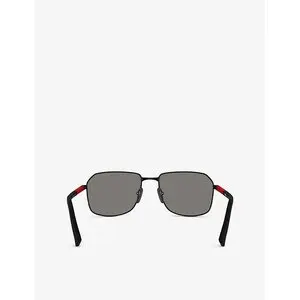 Prada Square-frame Metal Sunglasses - Black