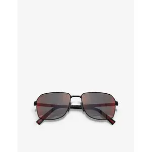 Prada Square-frame Metal Sunglasses - Black