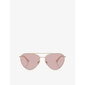 JIMMY CHOO Jc4002b Aviator Sunglasses - Gold
