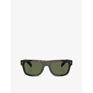 Prada Pillow-frame Acetate Sunglasses - Brown