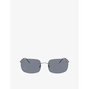 Giorgio Armani Pillow-frame Metal Sunglasses - Silver