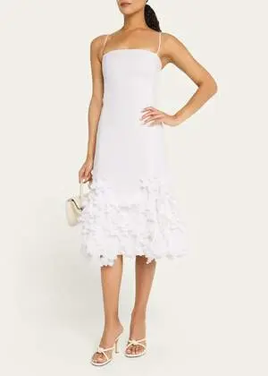Simkhai Bella Floral Appliqué Midi Dress