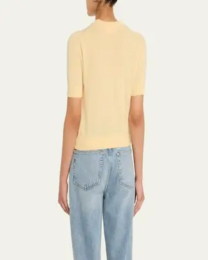 Guest In Residence Cashmere Sweater Tee - Butter