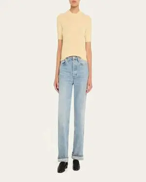 Guest In Residence Cashmere Sweater Tee - Butter