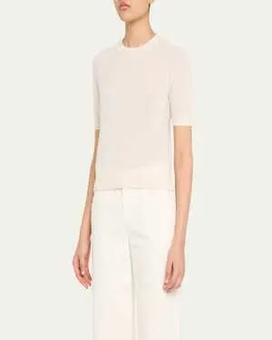 Guest In Residence Cashmere Sweater Tee - Butter