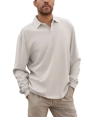 ALEX CRANE Caza Long Sleeve Polo Shirt - Cream