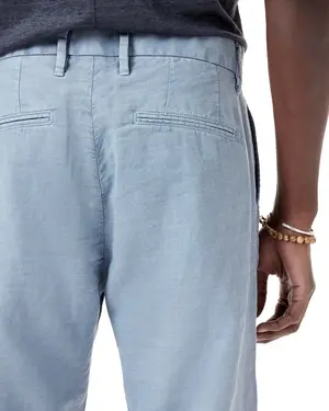 John Varvatos Flint Linen Blend Flared Leg Pants - Old Blue