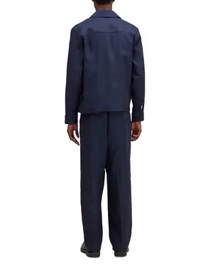 Nn07 Alban Zip-up Linen Blend Jacket - Deep Navy