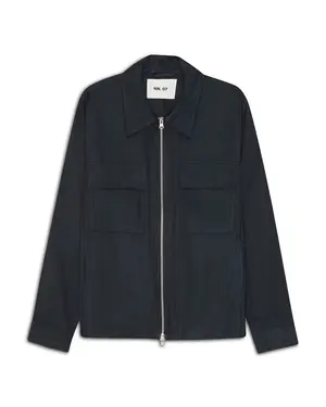 Nn07 Alban Zip-up Linen Blend Jacket - Deep Navy